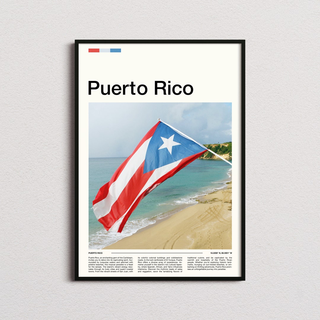 Puerto Rico Print, Puerto Rico Poster, Puerto Rico Wall Art, Puerto ...