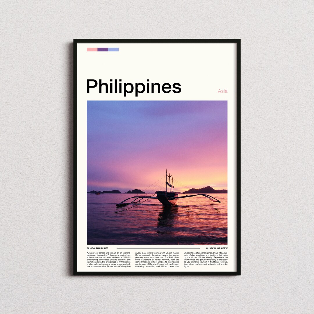 Philippines Print, Philippines Poster, Philippines Wall Art ...