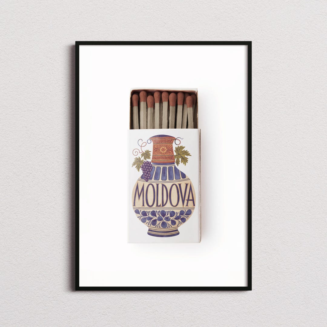 Moldova Matchbox Print, Moldova Print, Moldova Poster, Moldova Wall Art ...