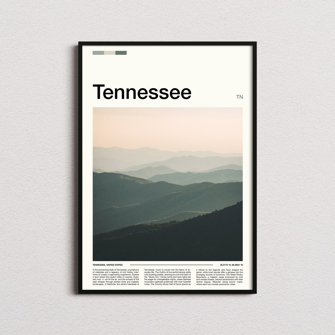 Tennessee Print, Tennessee Poster, Tennessee Wall Art, Tennessee Art ...