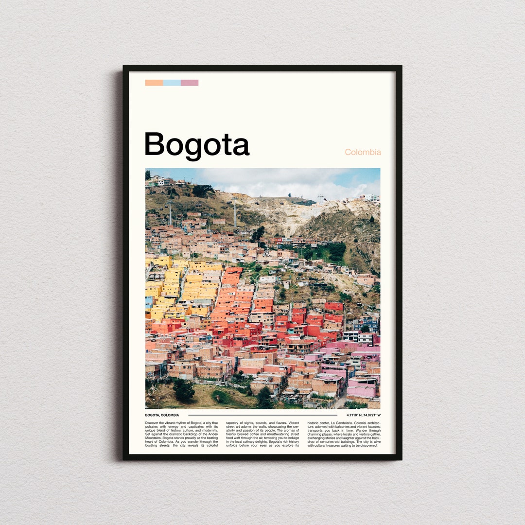 Bogota Print, Bogota Poster, Bogota Wall Art, Colombia Art Print ...