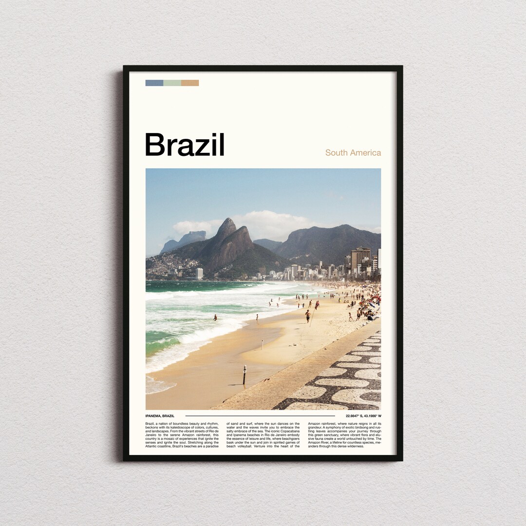 Brazil Print, Brazil Poster, Brazil Wall Art, Brazil Art Print, Brazil ...