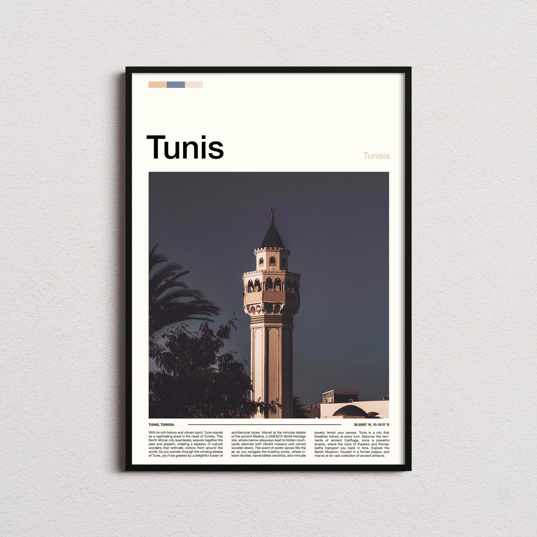 Tunis Print, Tunis Poster, Tunis Wall Art, Tunisia Art Print, Tunis Photo - Etsy