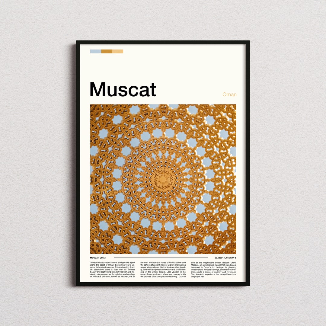 Muscat Print, Muscat Poster, Muscat Wall Art, Oman Art Print, Muscat ...