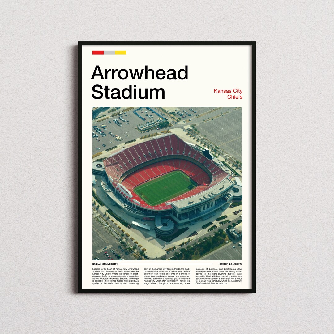 Arrowhead Stadium Print, Kansas City Chiefs Poster, Arrowhead Stadium ...