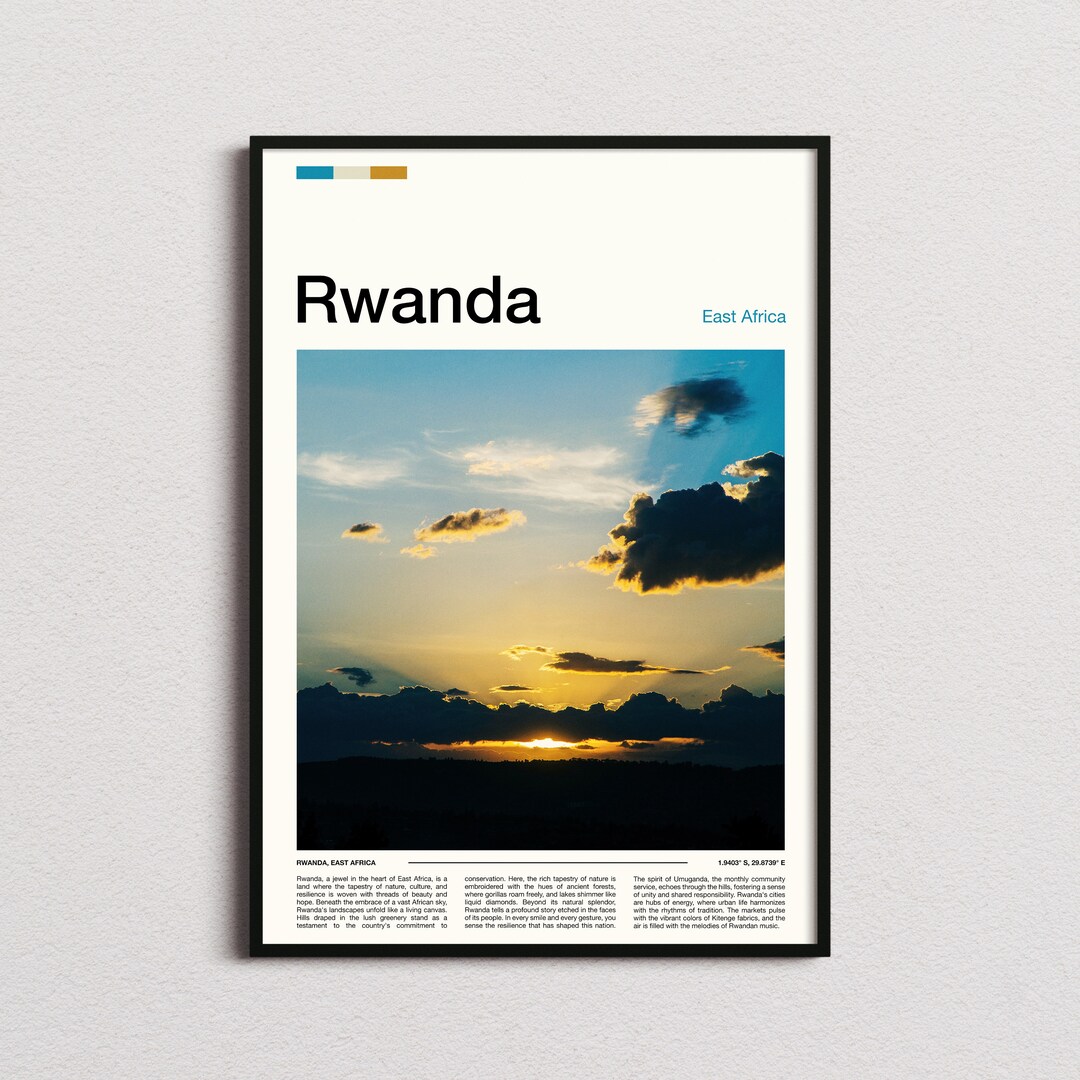 Rwanda Print, Rwanda Poster, Rwanda Wall Art, Rwanda Art Print, Rwanda ...