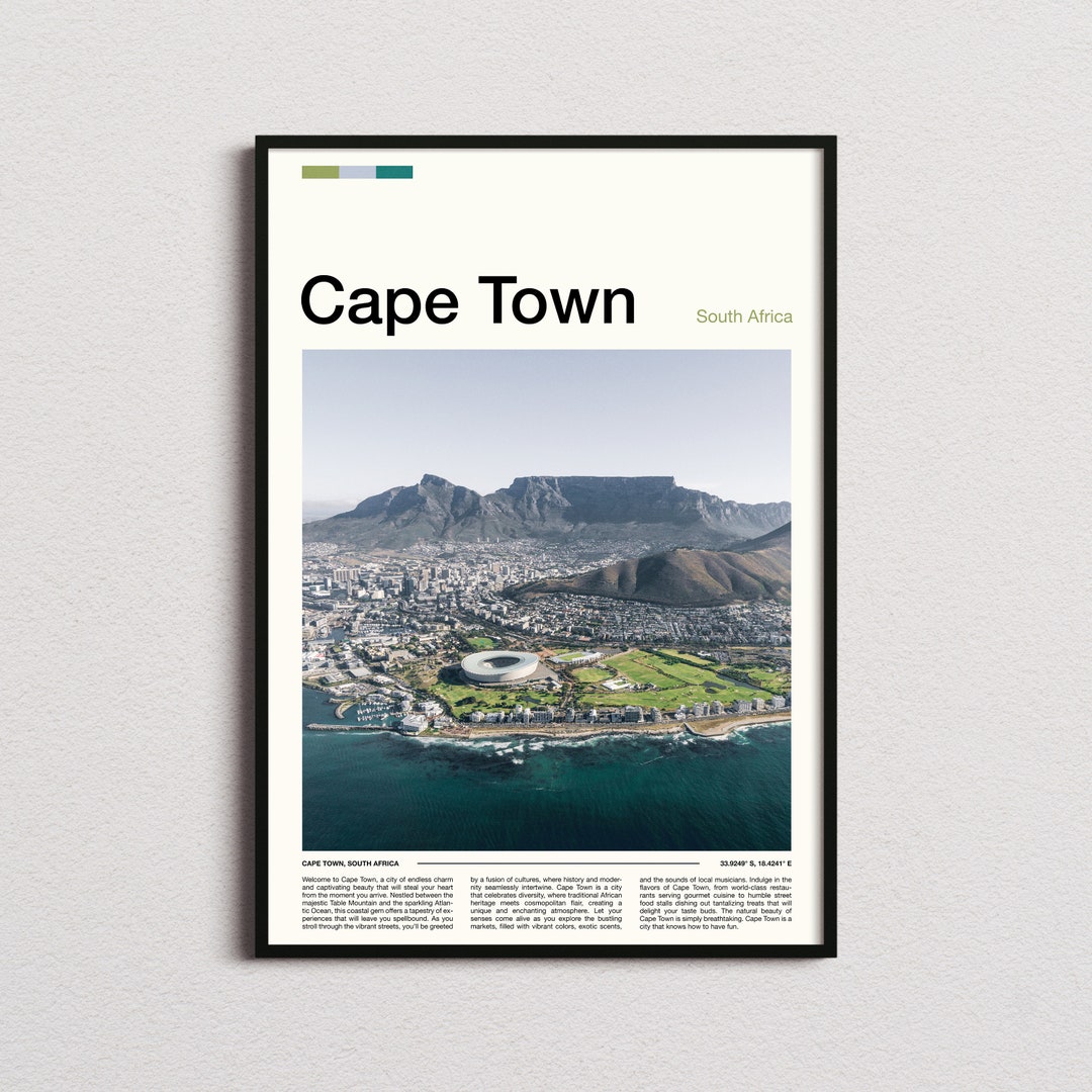 Cape Town Print, Cape Town Poster, Cape Town Wall Art, South Africa Art ...