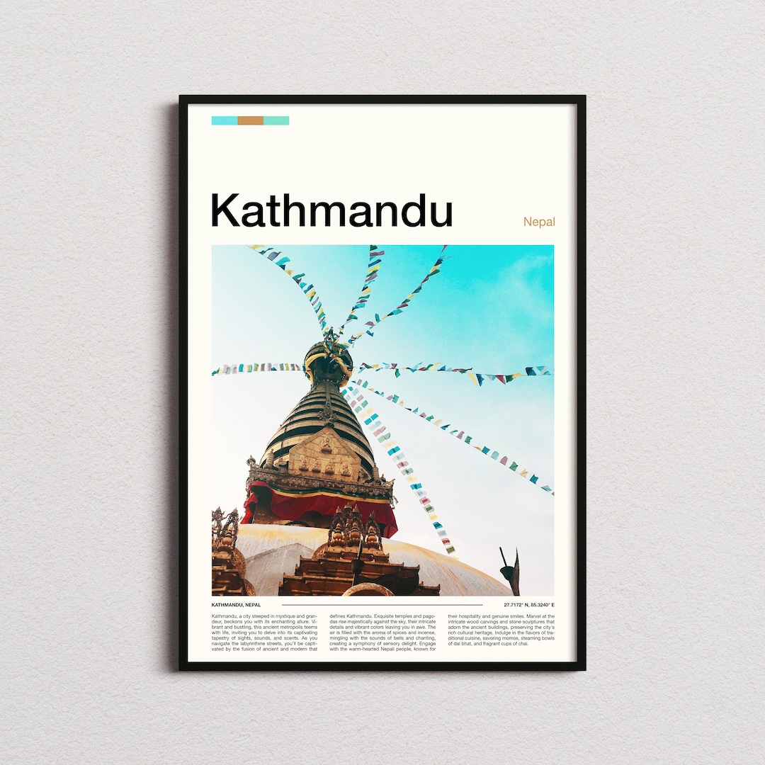 Kathmandu Print, Kathmandu Poster, Kathmandu Wall Art, Nepal Art Print ...