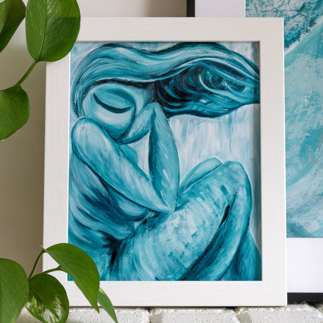 Abstract Female Figure taking a Moment to Breathe and Reset 8x10 Art ...