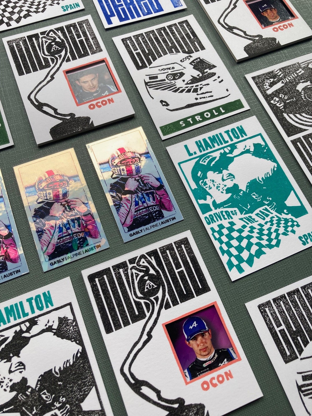 2023 Formula 1 Custom Lino Print Sports Card Set - Lewis Hamilton ...