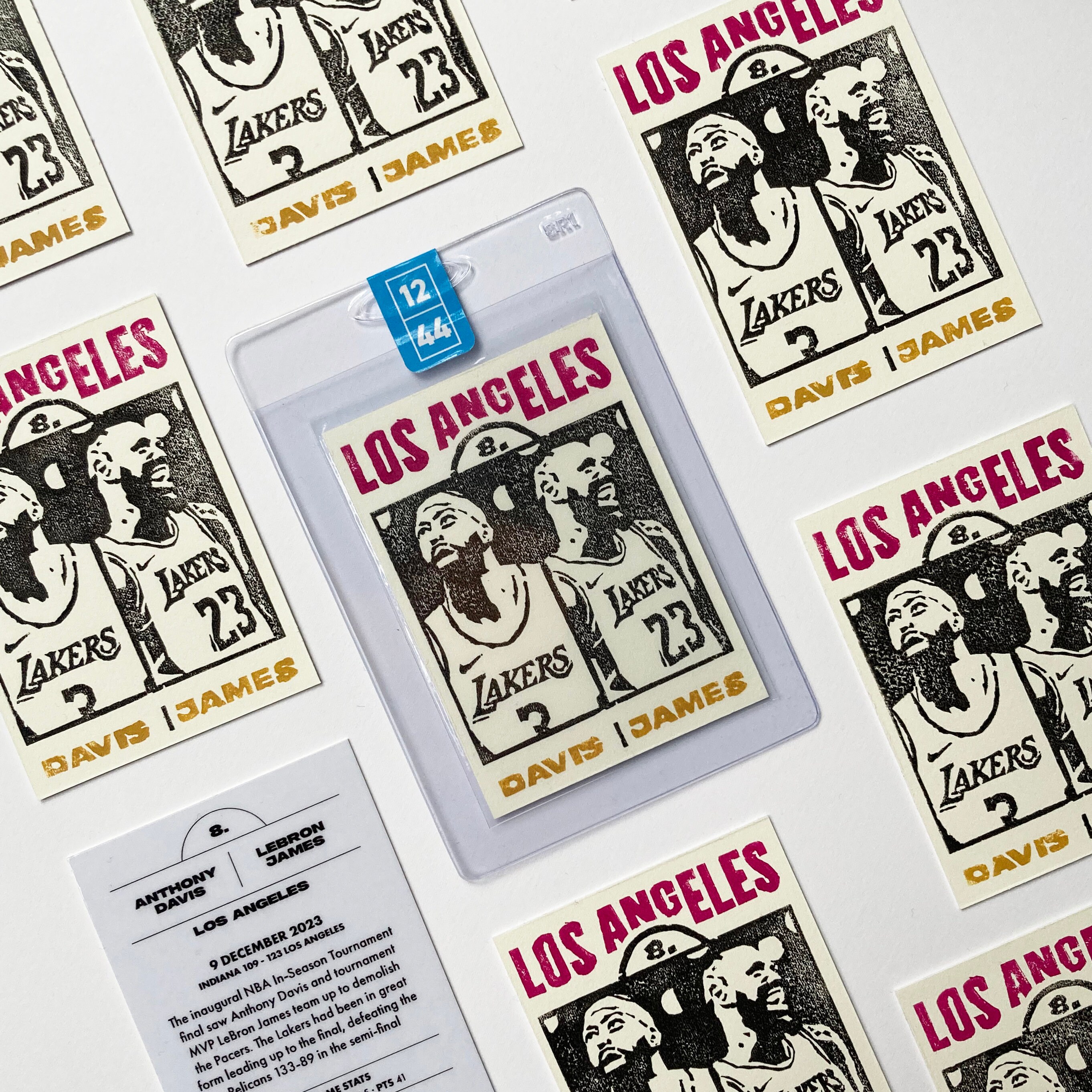 Lebron James and Anthony Davis - Custom Lino Cut Sports Card - Monthly ...