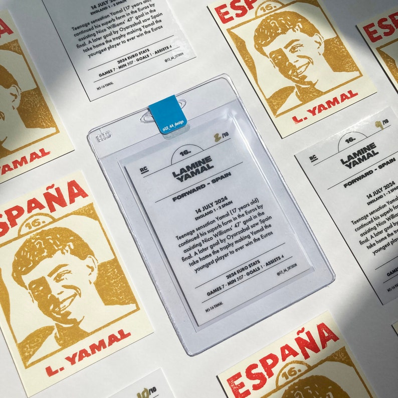 Lamine Yamal - Custom Lino Print Sports Card - Monthly Set #16 - Spain ...