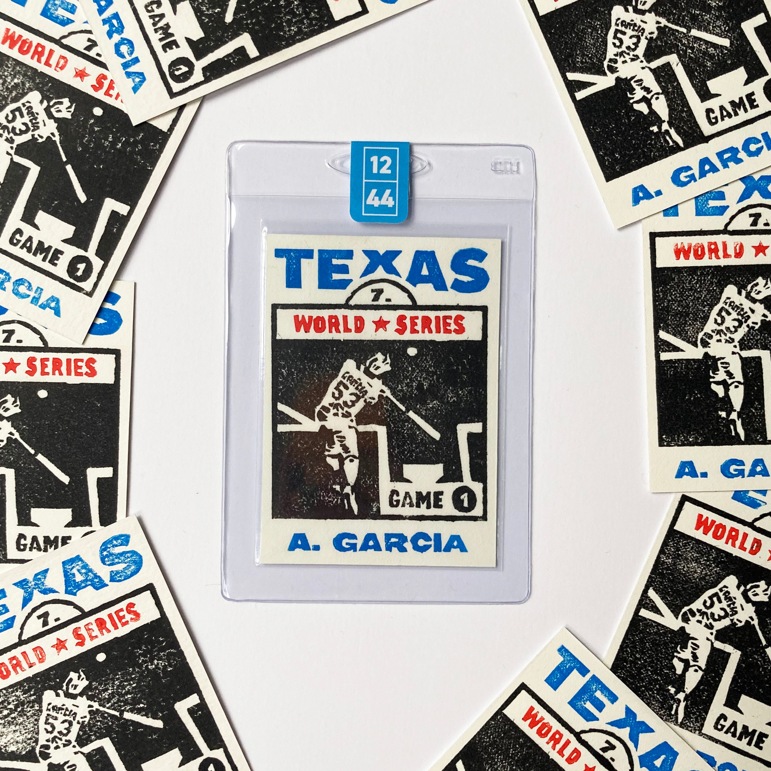 Adolis Garcia 2023 World Series Custom Lino Cut Sports Card Monthly Set ...