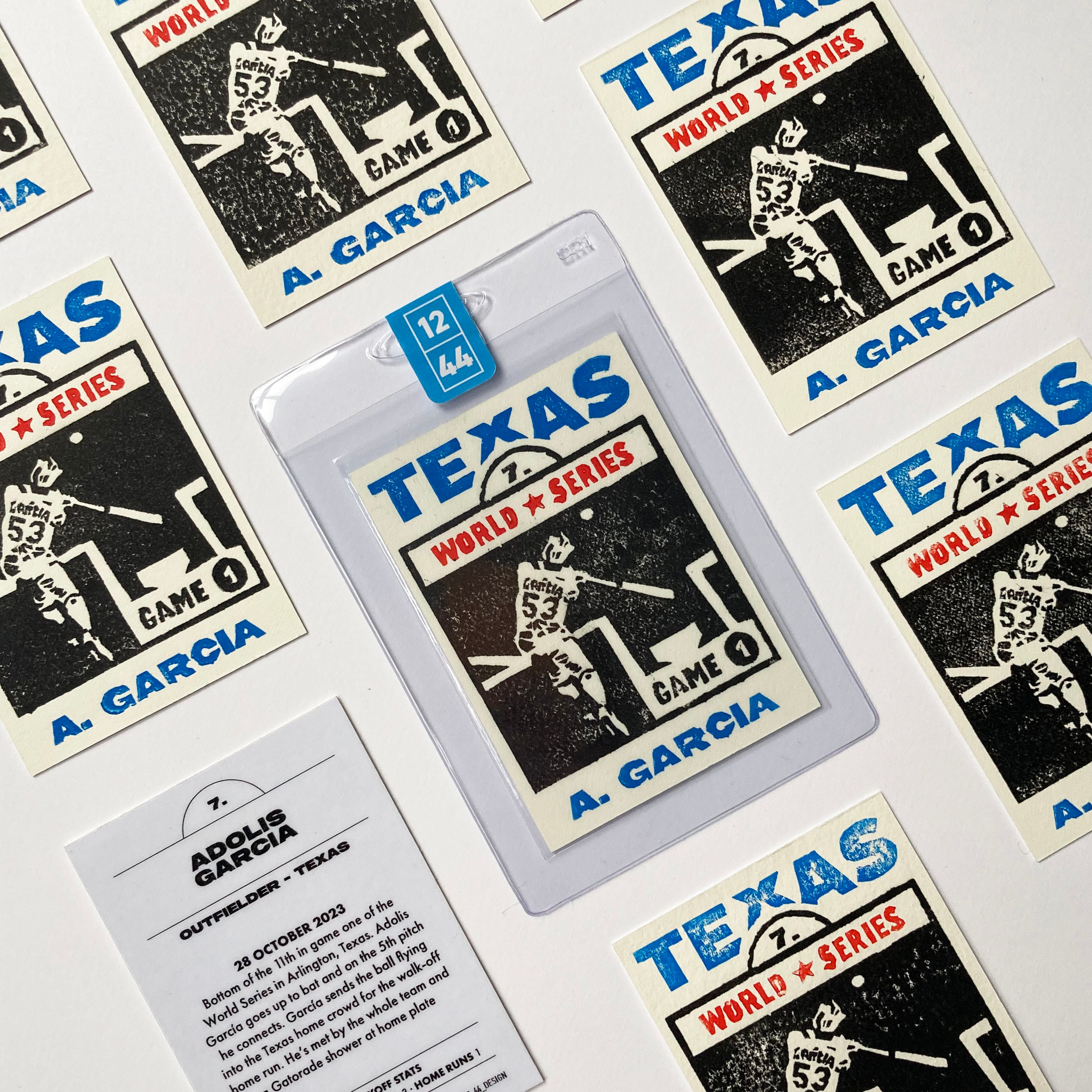 Adolis Garcia 2023 World Series Custom Lino Cut Sports Card Monthly Set ...