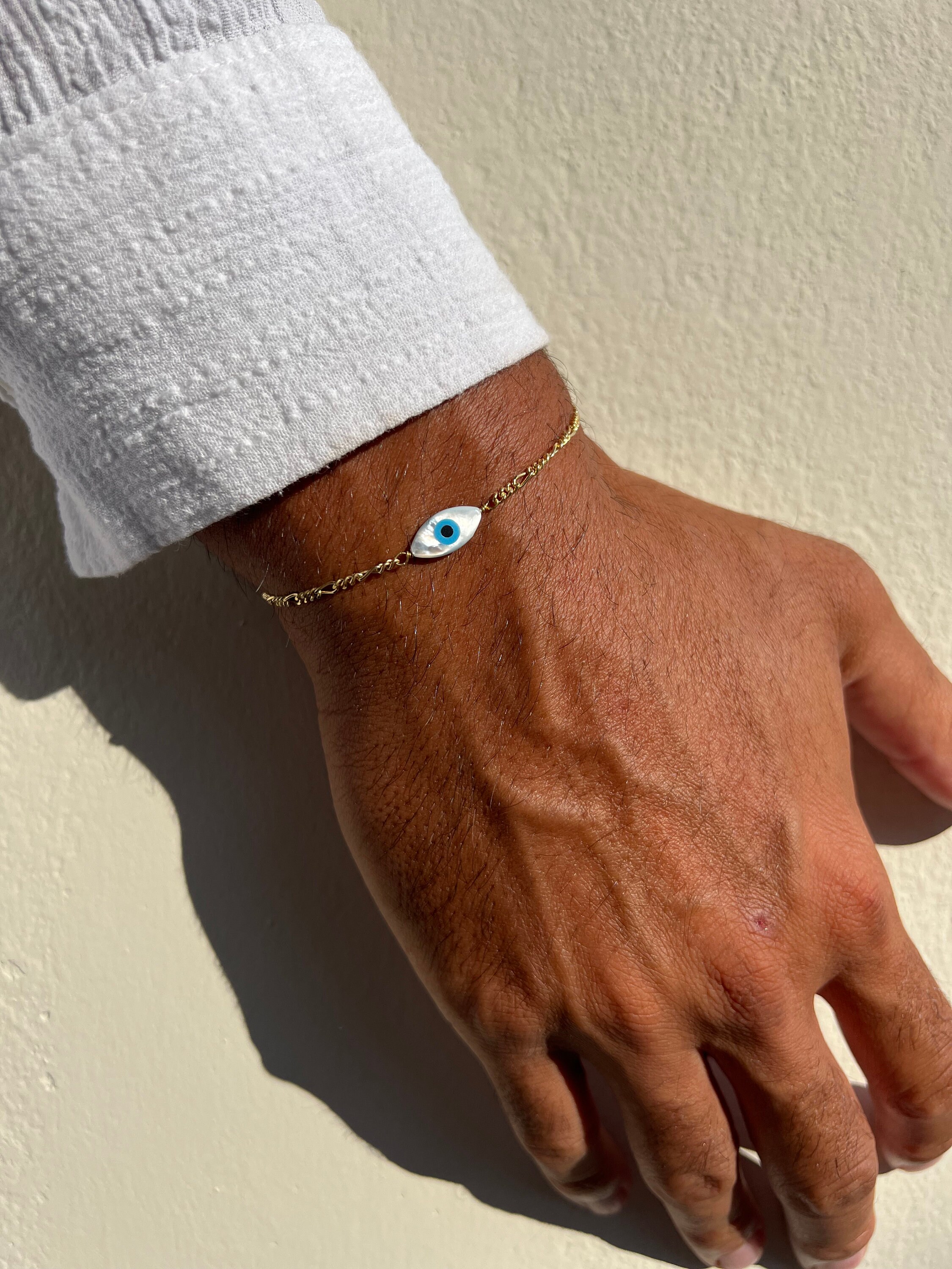 Men's Gold Evil Eye Bracelet, Men Jewelry, Protection Bracelet Man, Sterling Silver 925 - Etsy