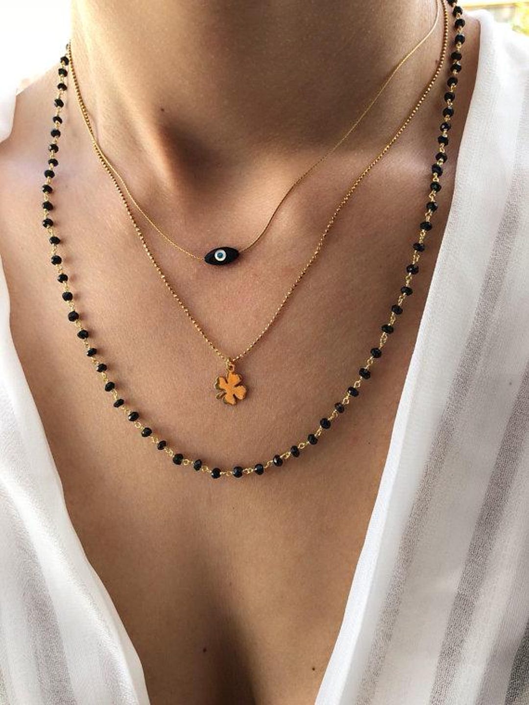Gold Layering Necklaces, Evil Eye Necklace, Gold Layers, Gold Evil Eye ...