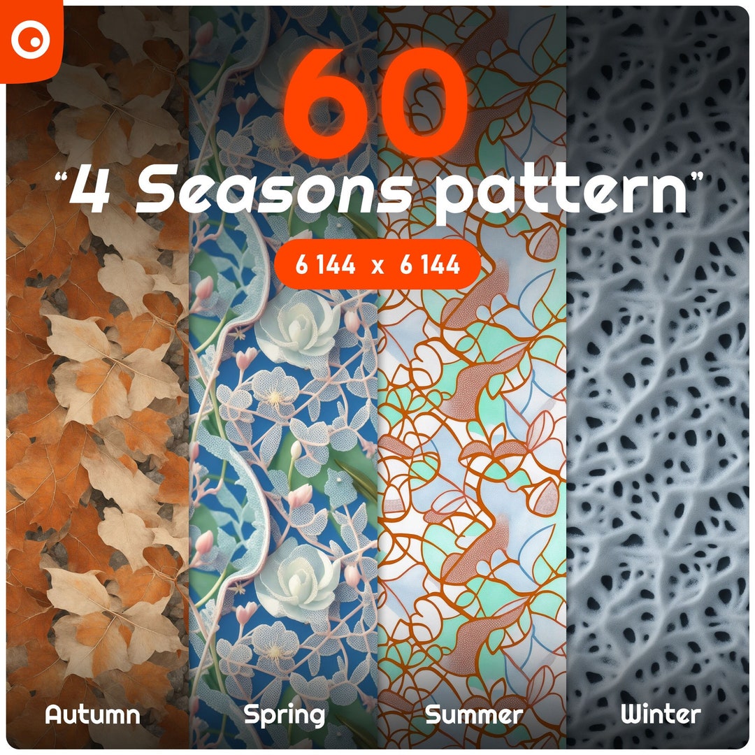 4 Seasons Pattern | 60 Patterns | Seamless Texture | Digital Paper ...