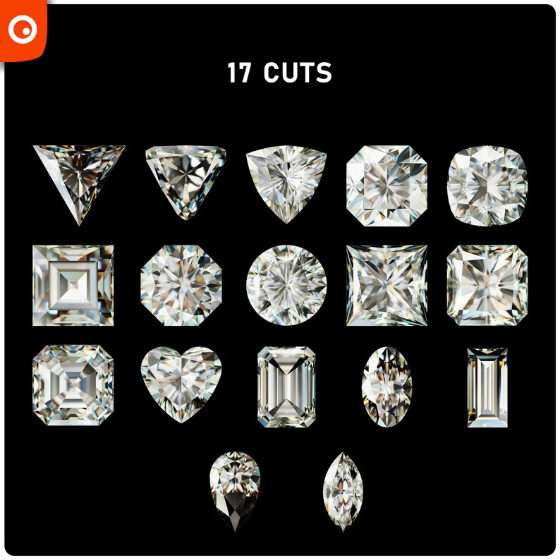 Diamond Clipart | Digital Images | From 3D Model | Paper Crafts ...