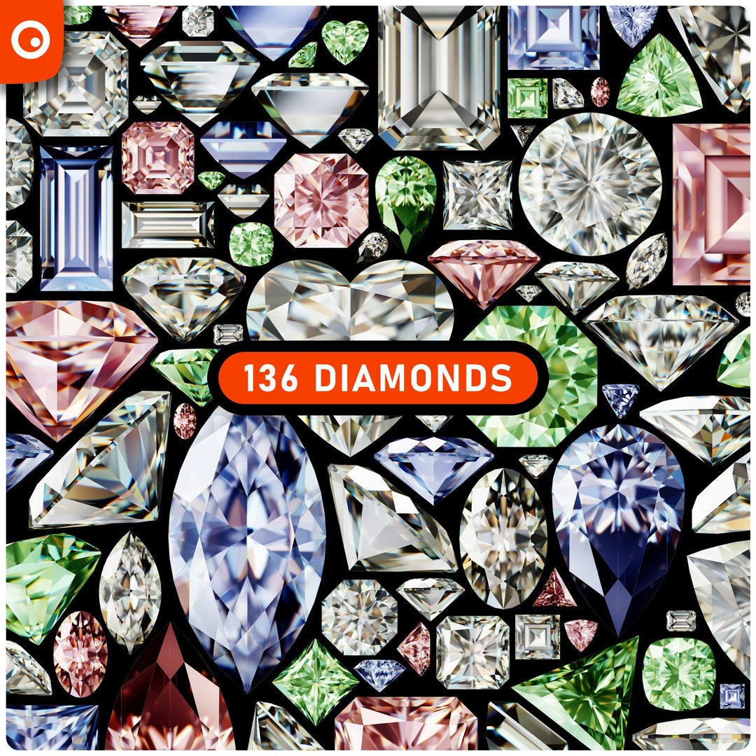 Diamond Clipart | Digital Images | From 3D Model | Paper Crafts ...