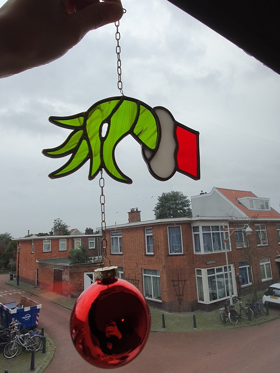 Stained Glass the Grinch Christmas Ornament Holidays Suncatcher Pendant ...