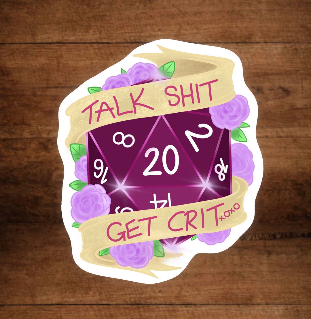 Talk Shit Get Crit Dnd Vinyl Laptop Phone Decorative Sticker Dungeons ...