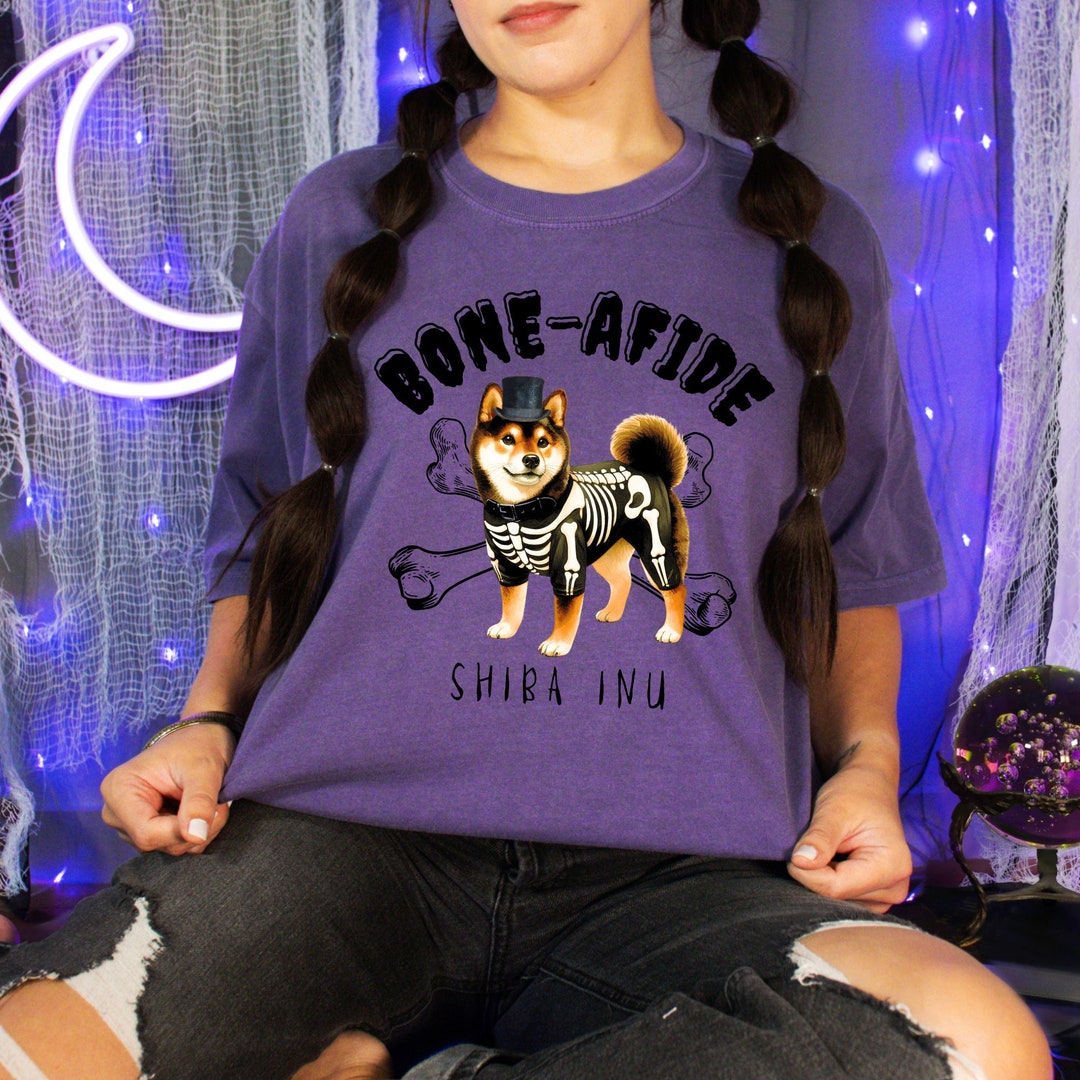 Sesame Shiba Inu Halloween T-shirt: Dog Skeleton Costume - Etsy
