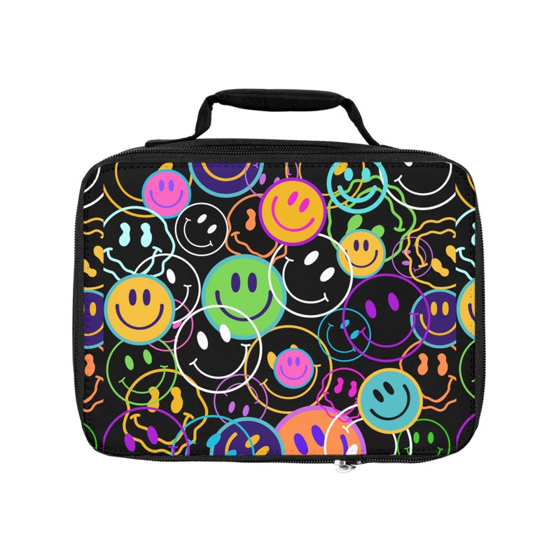 Personalized Lunch Bag preppy Smiley Lunchbox Insulated - Etsy