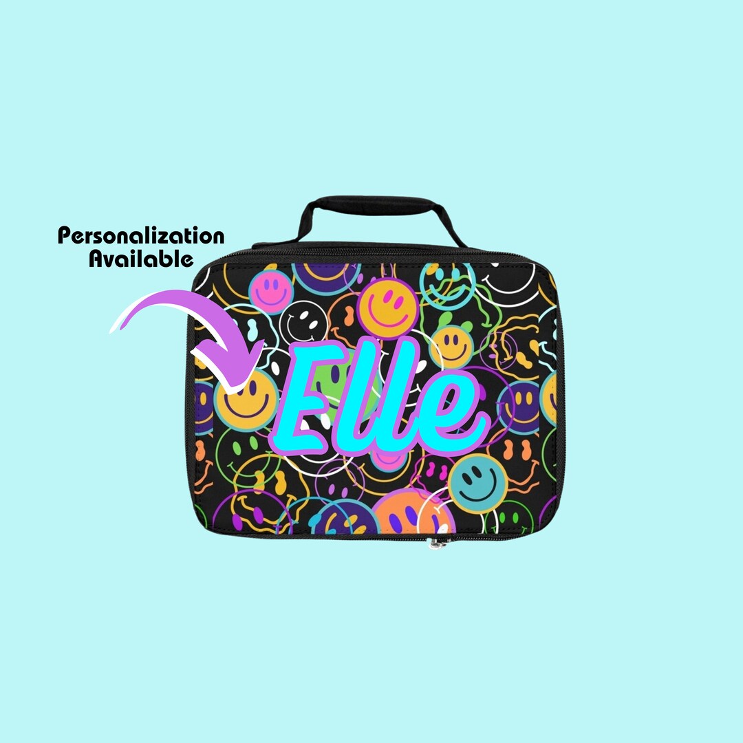 Personalized Lunch Bag |preppy Smiley Lunchbox | Insulated Lunch Bag ...