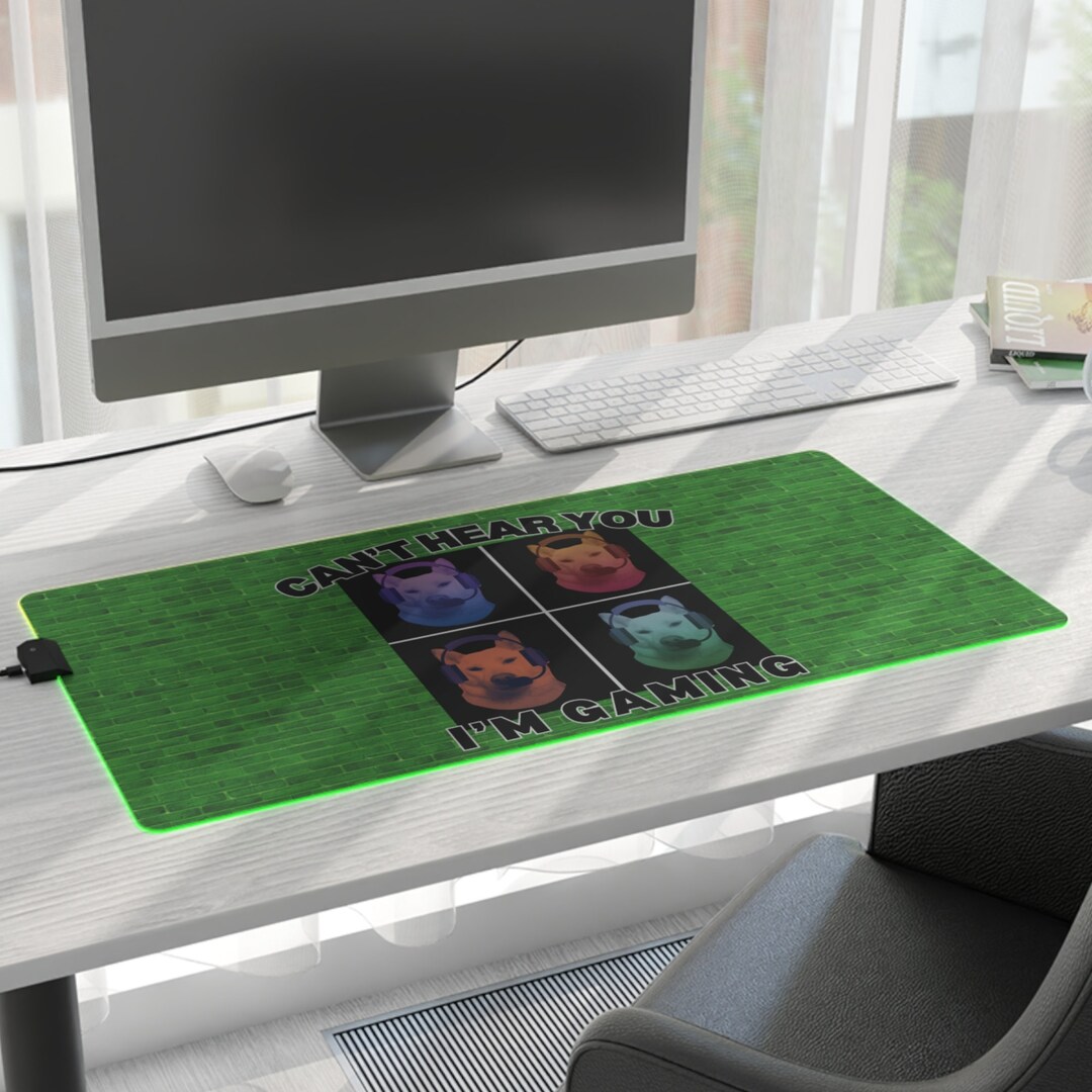 Shiba Inu Gaming Mouse Pad: RGB LED Streaming Desk Pad - Etsy