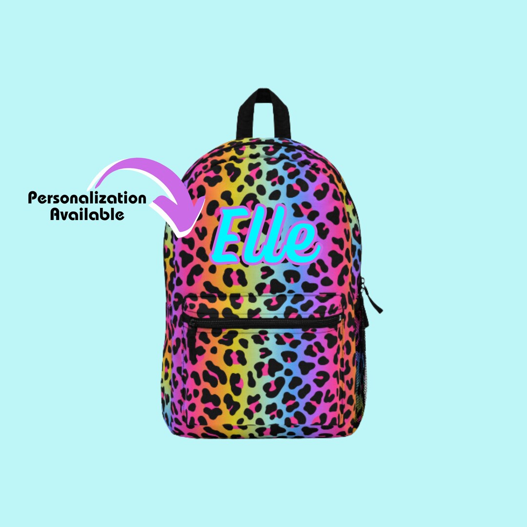 Rainbow Leopard Backpack Laptop Backpack Leopard Bookbag Girls Backpack School Backpack Padded ...