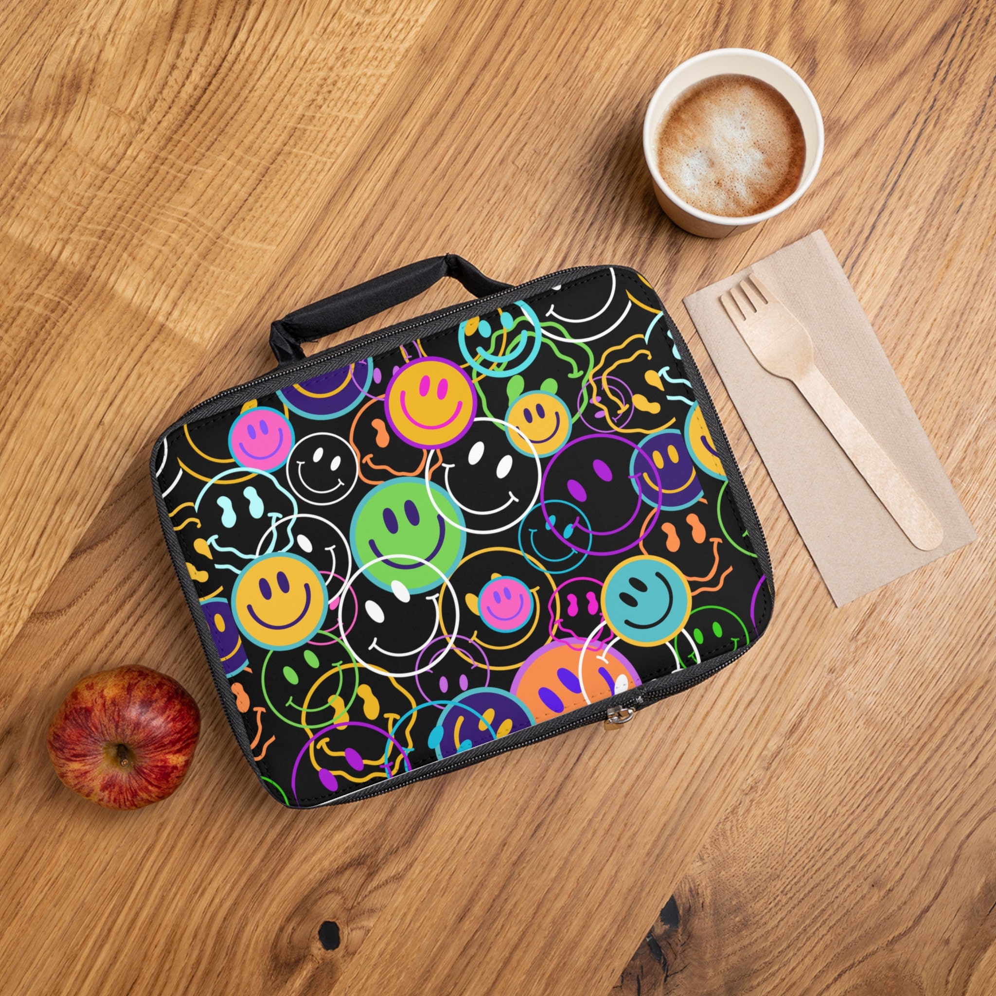 Personalized Lunch Bag preppy Smiley Lunchbox Insulated - Etsy