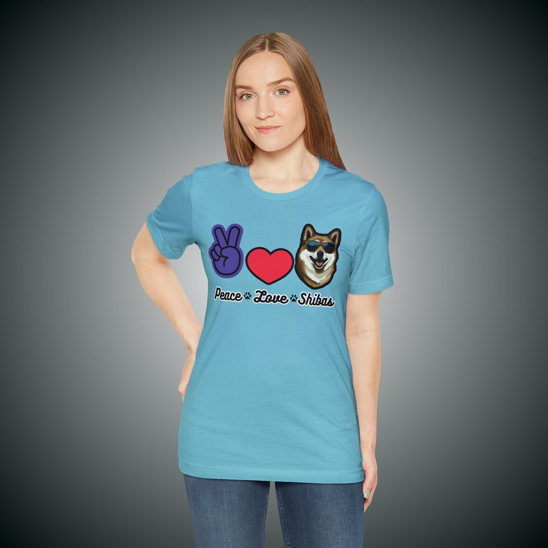 Sesame Shiba Inu Shirt Peace Love Shibas Tshirt Shiba Lover Tee Sesame ...