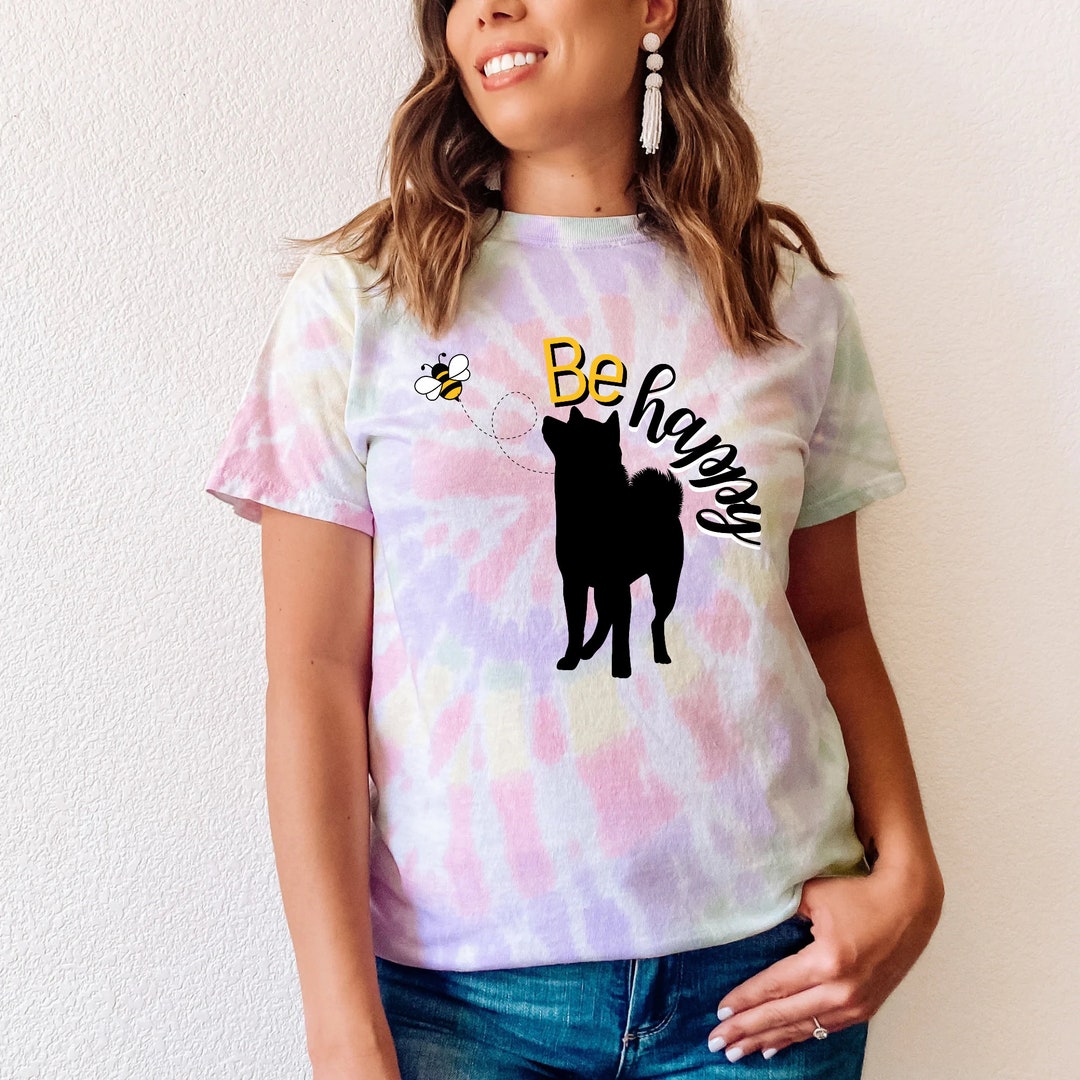 Shiba Inu Bee Happy Tie-dye T-shirt: Spring Pastel Colors - Etsy