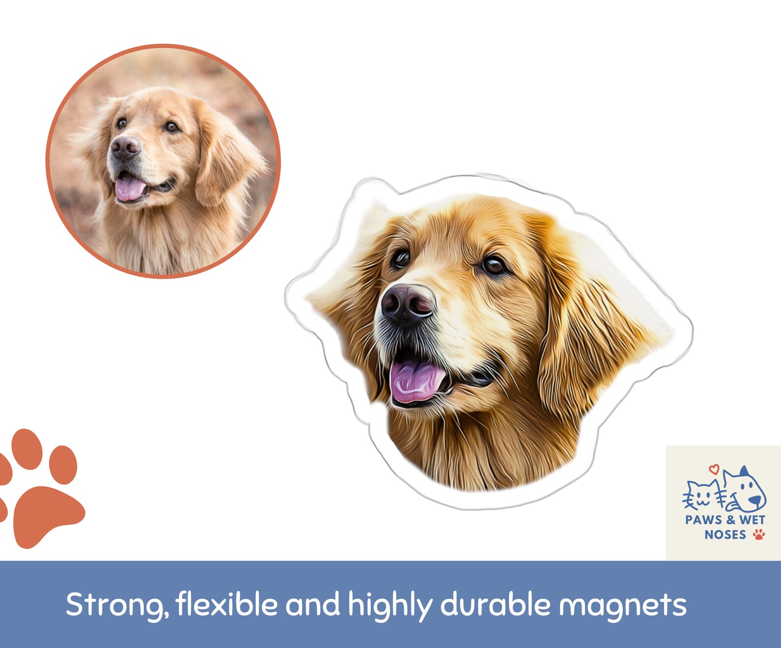 Custom Pet Magnet Using Pet Photo Custom Dog Face Magnet - Etsy