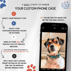 Custom Pet Photo Phone Case Personalized Hand Drawn Dog Phone Case With Pet Name Custom Cat Face ...