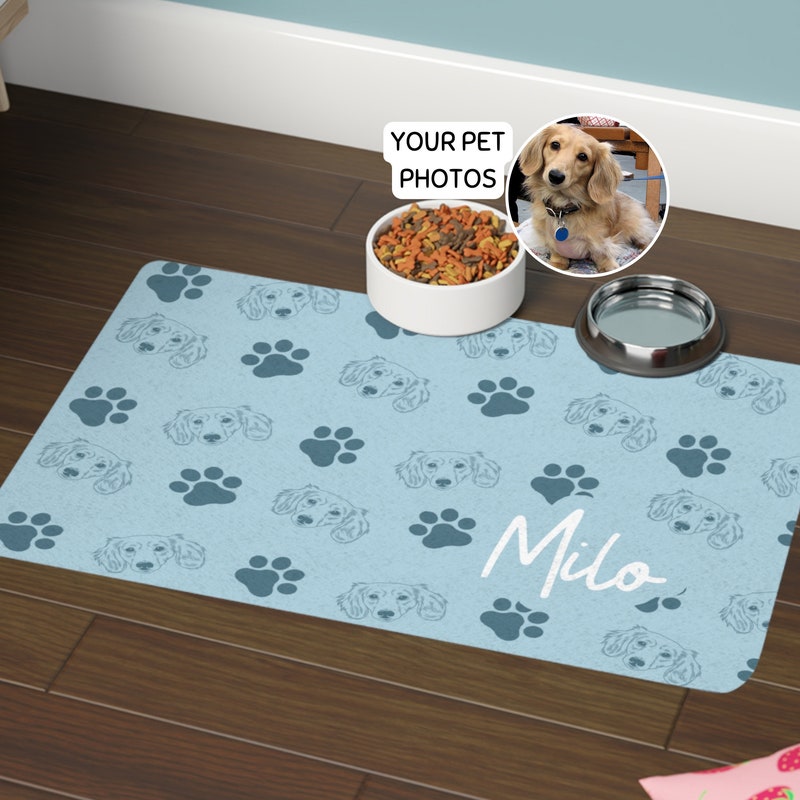 Dog Bowl Mat - Etsy