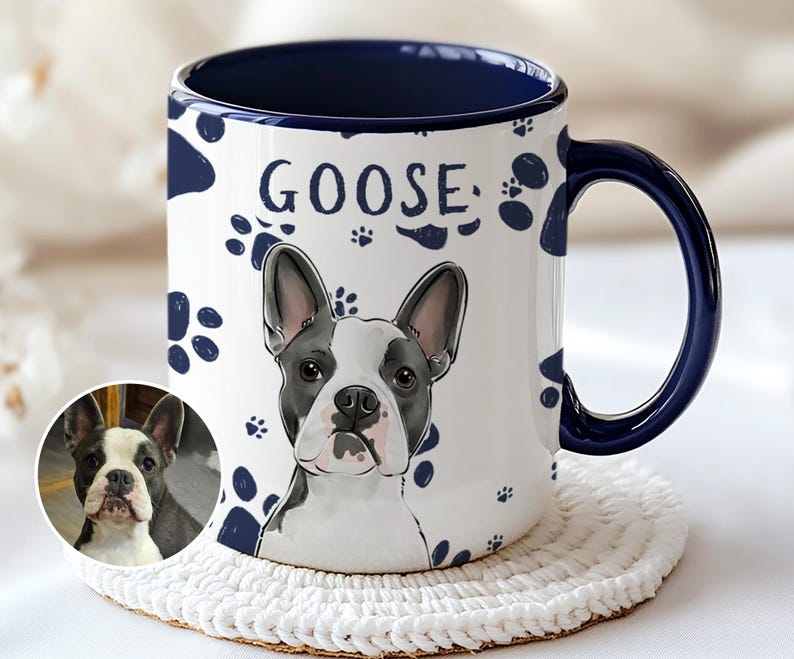 Custom Watercolor Pet Coffee Mug Using Pet Photo Dog Picture Mug ...