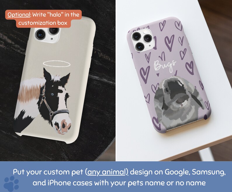 Personalized Pet Photo Phone Case Custom Hand Drawn Dog Phone Case With ...