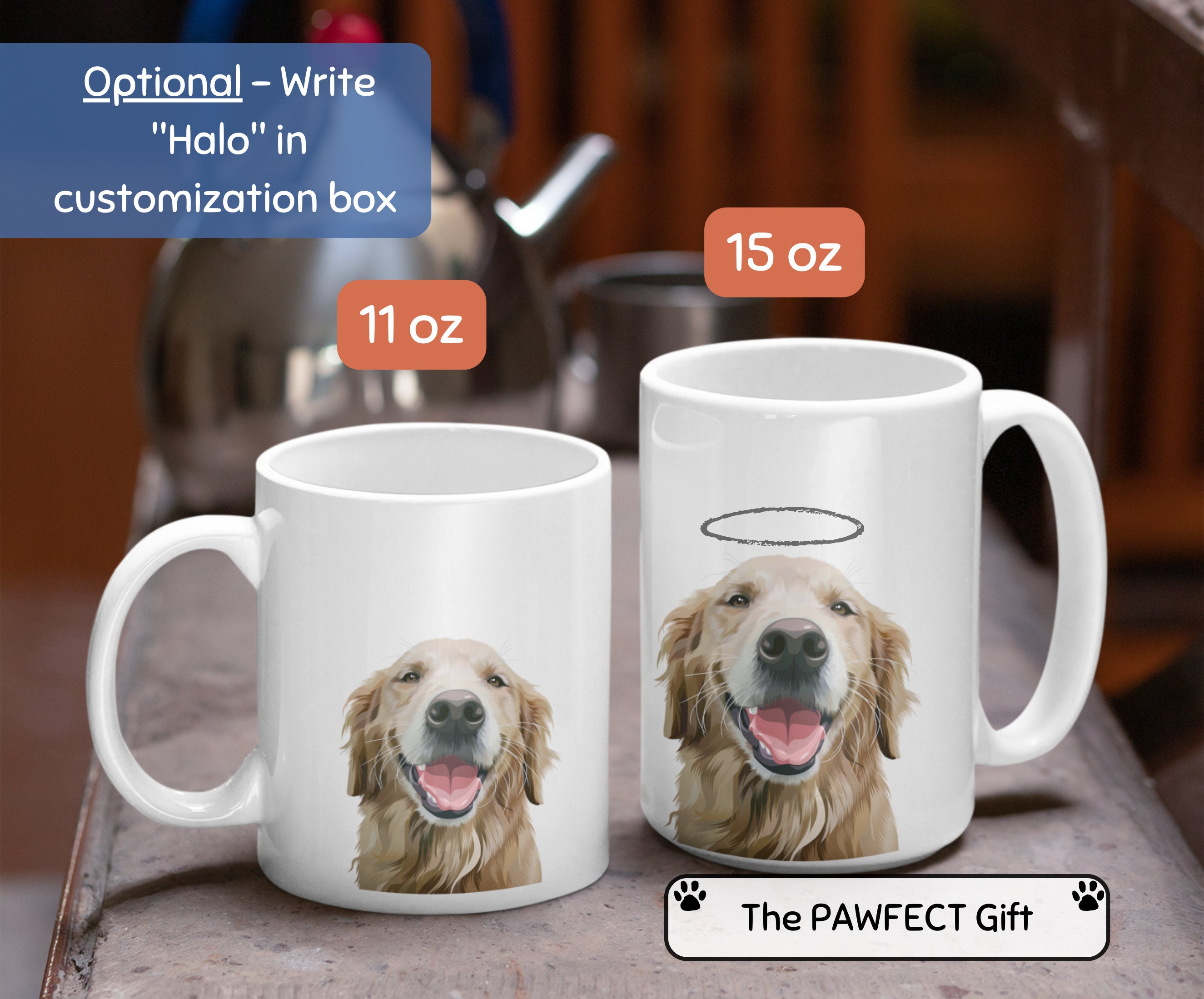Custom Pet Coffee Mug Using Pet Photo, Hand Drawn Dog Picture Mug ...