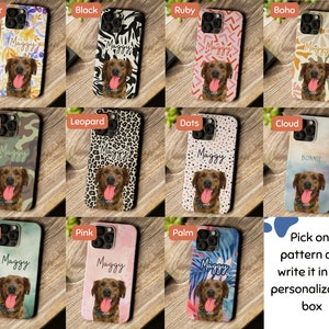 Custom Pet Photo Phone Case Personalized Hand Drawn Dog Phone Case With ...