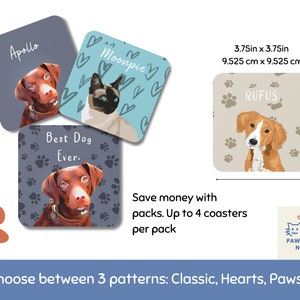 Custom Pet Coasters Using Pet Photo + Name Custom Dog Cork Coaster ...