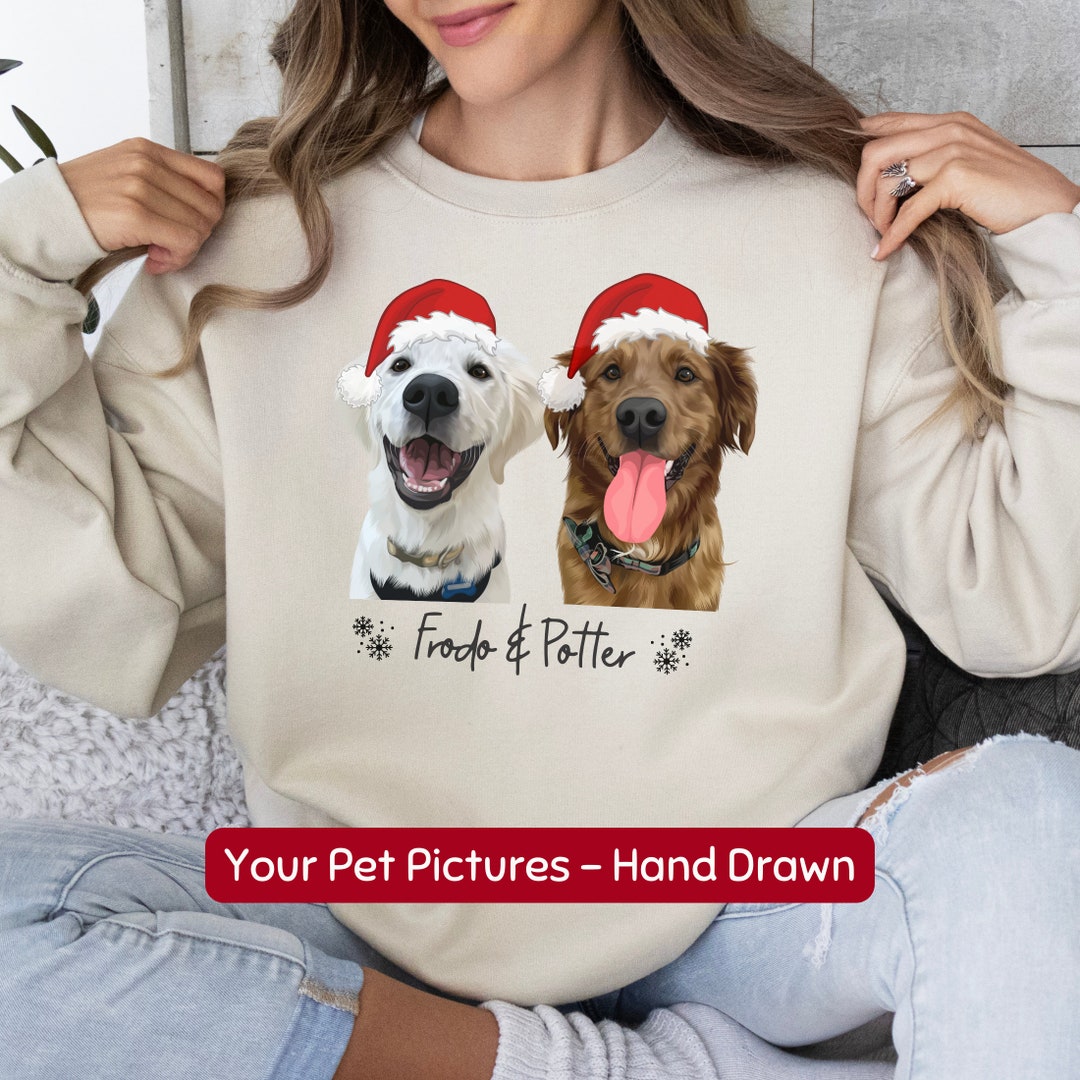 Personalized Pet Sweater Using Pet Photo + Name Custom Hand Drawn Dog ...