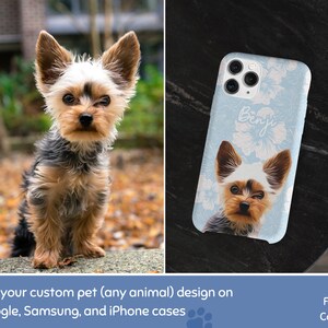 Custom Pet Photo Phone Flower Case Personalized Phone Case With Pet ...