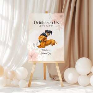 Custom Watercolor Pet Wedding Welcome Sign With Pet Photo Personalized ...