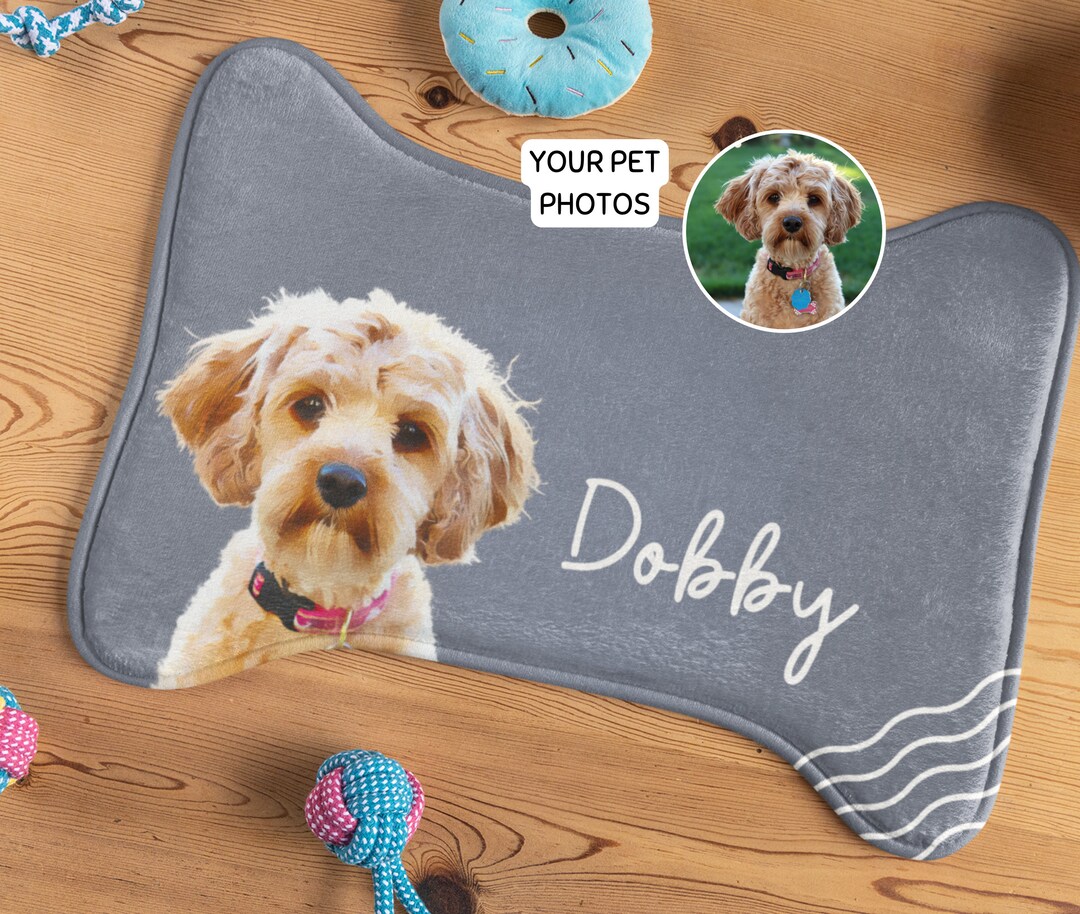 Custom Dog Mats Using Pet Photo + Name Personalized Dog Food Mat Custom ...