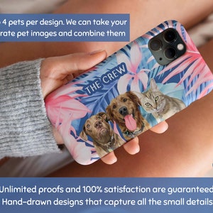 Custom Pet Photo Phone Case Personalized Hand Drawn Dog Phone Case With ...