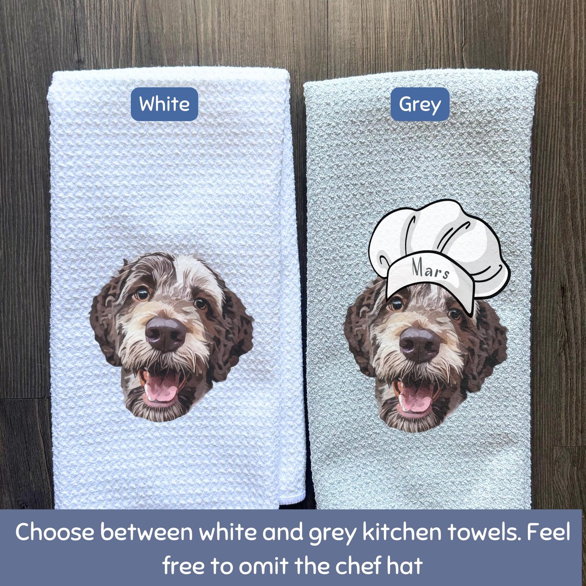 Custom Pet Kitchen Towel Using Pet Photo With Name Personalized Dog ...