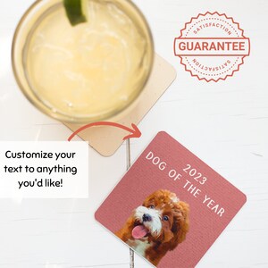 Custom Pet Coasters Using Pet Photo + Name Custom Dog Cork Coaster ...
