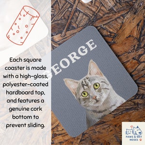 Custom Pet Coasters Using Pet Photo + Name Custom Dog Cork Coaster ...