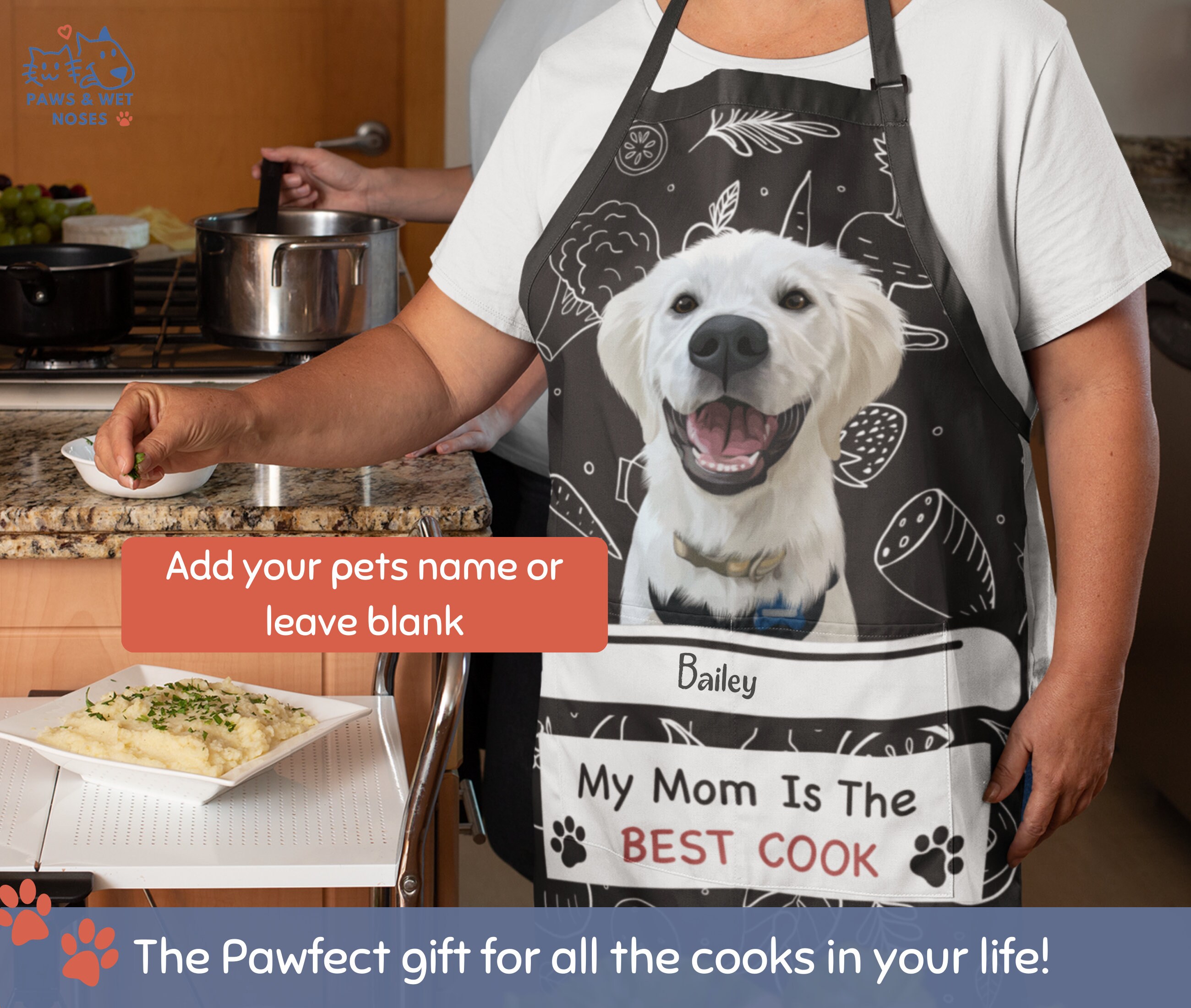 Custom Pet Apron Using Pet Photo Personalized Dog Kitchen Apron for Dog ...